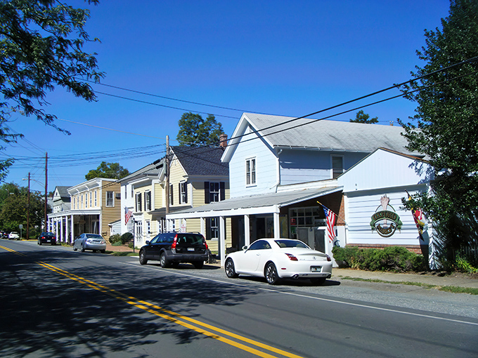 Main Street magic in Oxford, where historic buildings stand shoulder-to-shoulder like old friends catching up after decades apart.