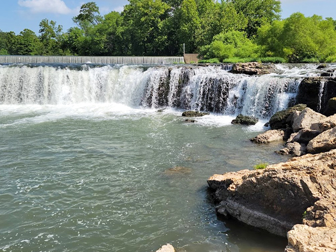 Nature's perfect horseshoe design spills over ancient chert ledges, creating Missouri's largest continuously flowing waterfall&mdash;a geological masterpiece hiding in plain sight.