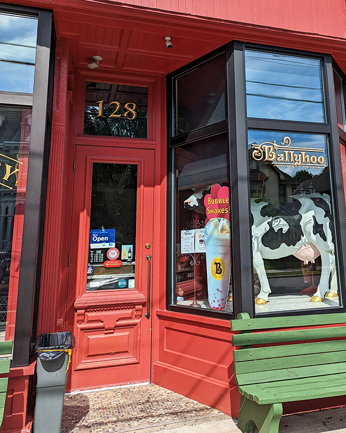 The vibrant red storefront with "CONFECTIONERY" in gold lettering isn't just eye-catching&mdash;it's a portal to your sweetest childhood memories.