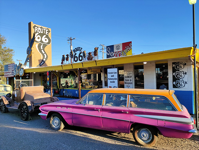Route 66 nostalgia comes alive at Delgadillo's Snow Cap, where the "EAT" sign isn't just a suggestion—it's practically a moral obligation.