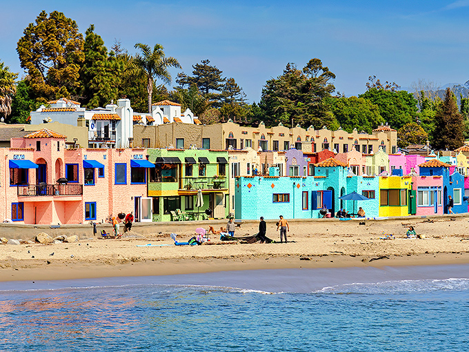 Capitola's iconic rainbow-colored beachfront homes look like they were designed by someone who couldn't decide on a paint color—and we're all better for it.