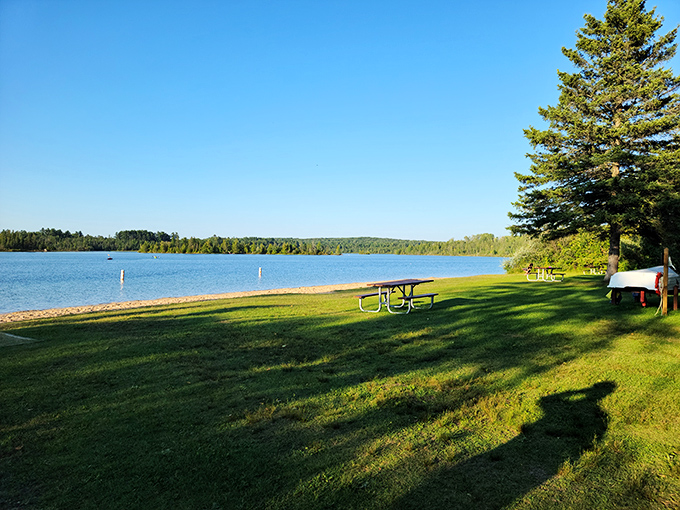 Mother Nature's living room with a view that puts big-screen TVs to shame. Pure Michigan at its most serene.