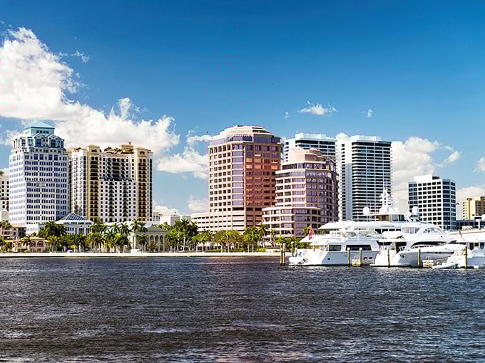 A glimpse of coastal Florida living that makes retirees swoon. Those high-rises would blow your retirement budget faster than a casino weekend.