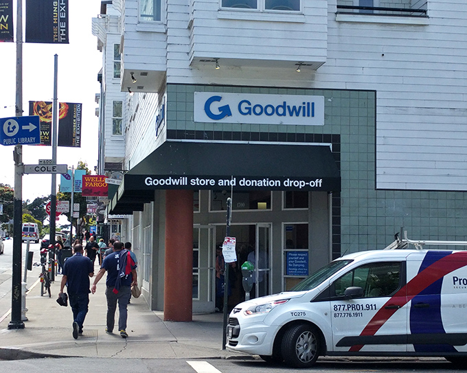 The corner of Haight and Fillmore Streets houses this thrift paradise, where San Francisco's classic architecture meets sustainable shopping adventures.