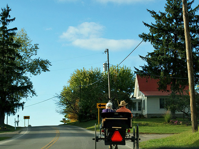The Swiss-inspired architecture stands out like a European postcard in Ohio's countryside. Who needs a passport when you've got a tank of gas?