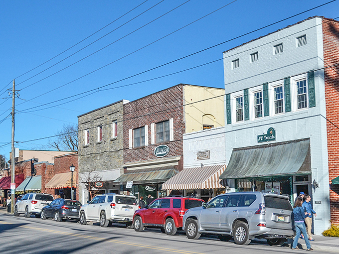 Main Street charm in full display. Blowing Rock's historic downtown invites you to park the car and rediscover the lost art of strolling.