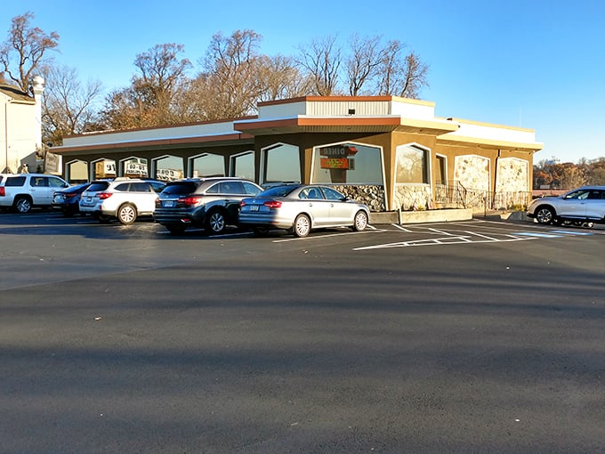 The unassuming exterior of Lancers Diner stands like a beacon of breakfast hope in Horsham, where morning dreams come true one pancake at a time.