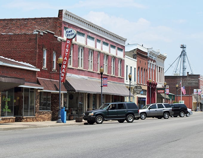 Historic storefronts line Mitchell's Main Street, where time seems to slow down and every brick tells a story of small-town Americana.
