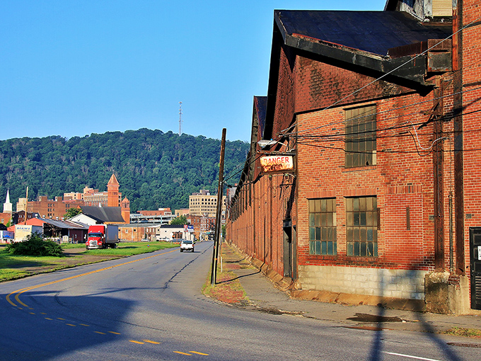 Brick meets beauty in Johnstown's industrial corridor, where history stands proudly against verdant hills. The past and present coexist in perfect Pennsylvania harmony.