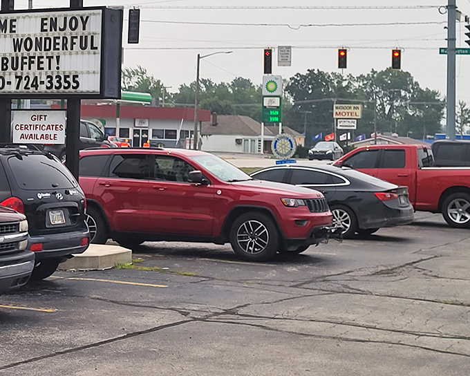 The packed parking lot tells the real story &ndash; when locals line up like this in rural Indiana, you know you've struck culinary gold.