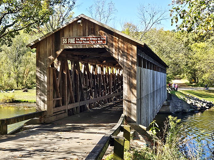 Time stands still at Fallasburg Covered Bridge, where autumn's palette creates a masterpiece worthy of a Michigan postcard. Nature and history in perfect harmony.