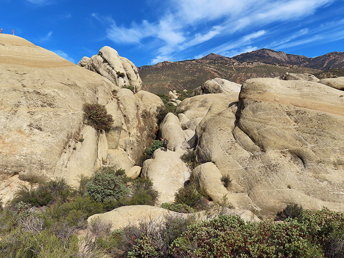 Nature's own sculpture garden awaits at Piedra Blanca, where massive white sandstone formations create an otherworldly landscape against California's brilliant blue skies.