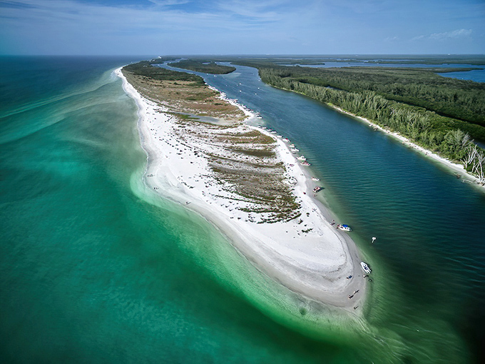 The meeting of turquoise waters and powdery white sand creates nature's perfect gradient. Keewaydin's shoreline remains blissfully undeveloped, a Florida rarity worth treasuring.