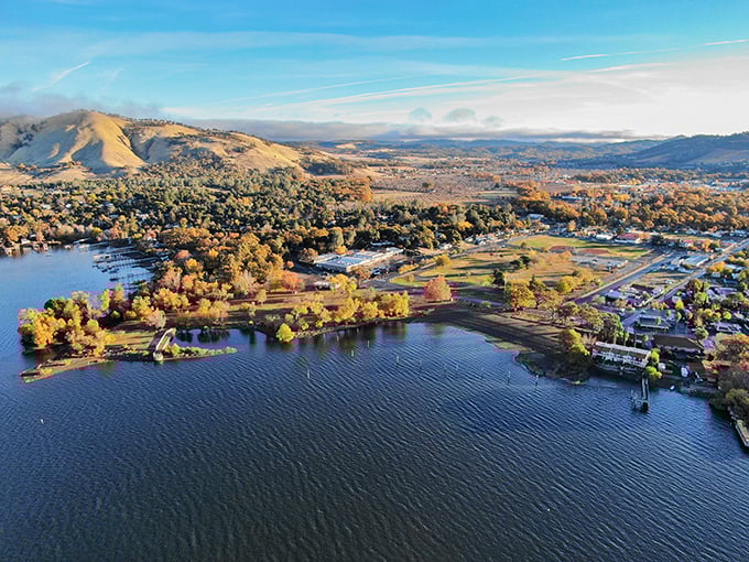 Clear Lake stretches out like nature's infinity pool, with Mount Konocti standing guard. California's largest natural freshwater lake doesn't need a filter.