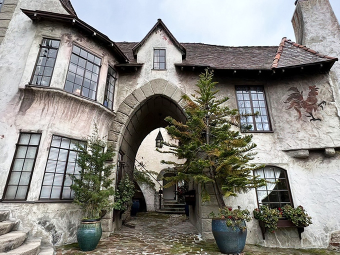 Where fairy tales meet reality: Normandy Village's storybook façade makes you question whether you're still in California or have been magically transported to medieval France.