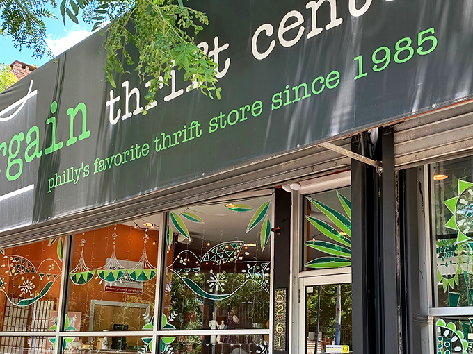 The sleek black storefront with bright green lettering promises treasures within&mdash;Philadelphia's favorite hunting ground for the thrifty and the curious.