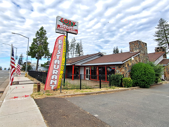The stone facade and modest signage of Cozy Diner might fool you, but locals know this Paradise landmark holds culinary treasures worth the journey.