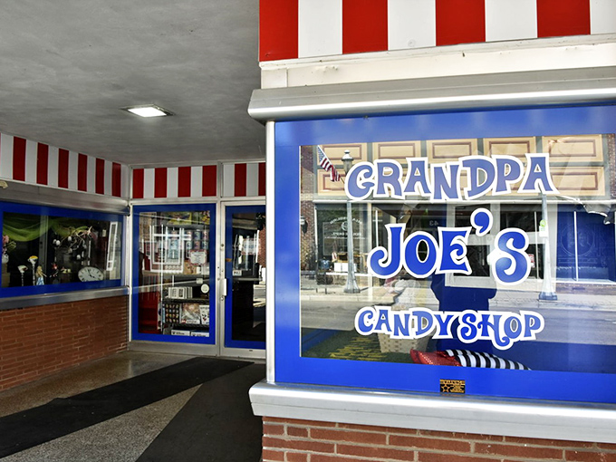 The red and white striped awning beckons like a sugar-coated lighthouse on Miamisburg's main street. Resistance is futile.