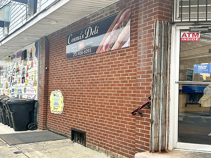 The unassuming corner storefront of Cosmi's Deli stands like a sandwich sentinel in South Philly, promising delicious treasures within for those in the know.