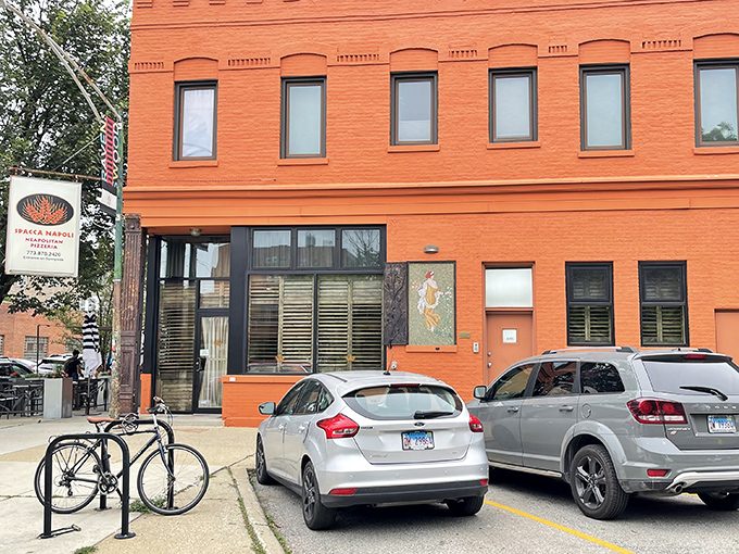 The terracotta-colored building stands like a warm Italian welcome in Chicago's Ravenswood neighborhood. Naples has never felt closer to home.