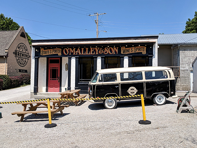 That red door isn't just an entrance&mdash;it's a portal to underground beer paradise. O'Malley's classic storefront gives only the slightest hint of what awaits below.