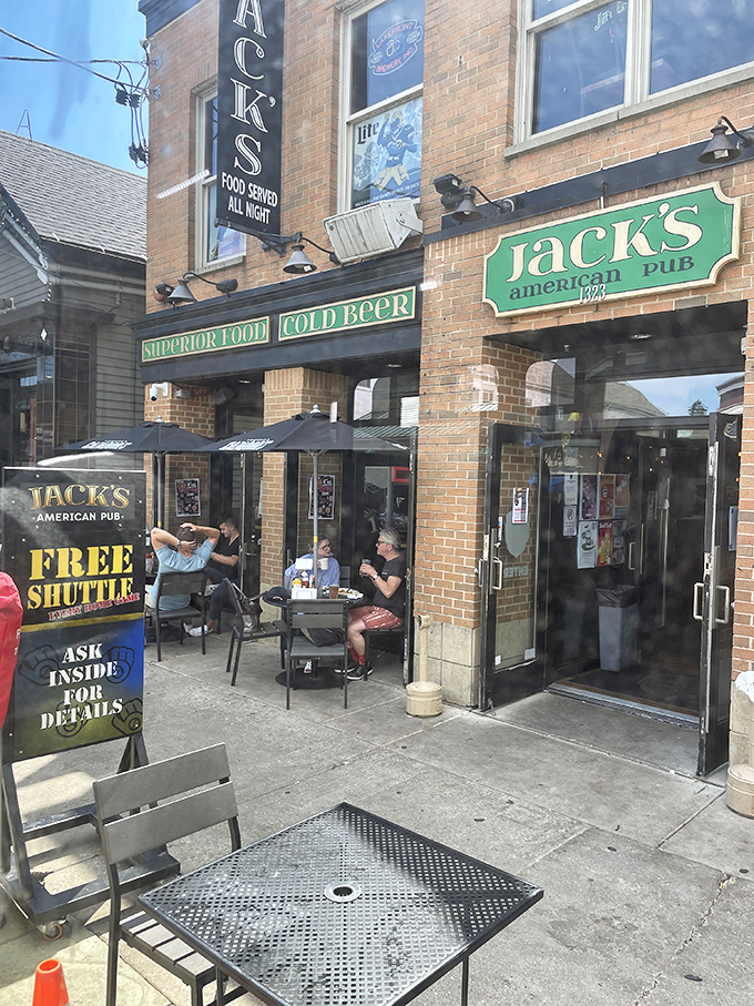 Jack's American Pub stands proudly on Milwaukee's streets, promising comfort food adventures behind those welcoming brick walls.