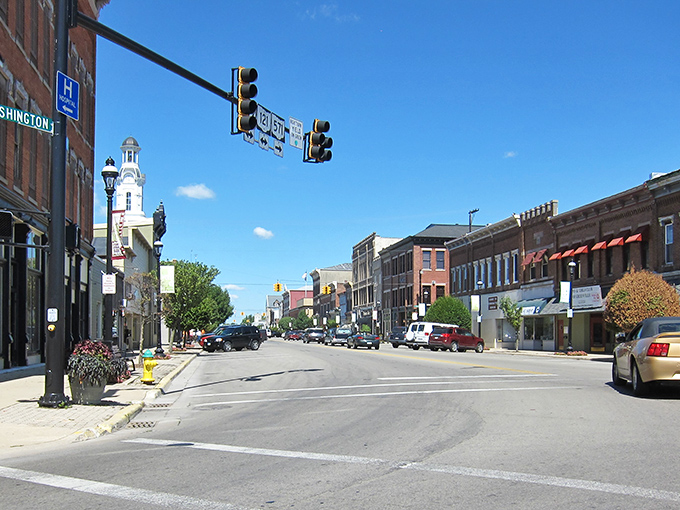 Broadway Street stretches before you like a Norman Rockwell painting come to life, where historic architecture meets small-town charm in downtown Greenville.