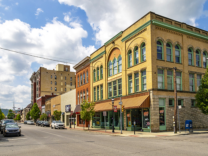 Historic charm meets small-town affordability along Clearfield's Main Street, where century-old architecture houses modern businesses without big-city price tags.