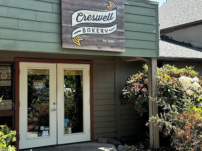 The unassuming green exterior of Creswell Bakery proves once again that culinary treasures often hide in plain sight, waiting for curious food adventurers.
