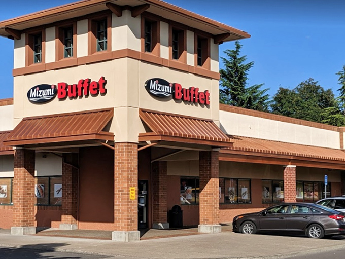 The unassuming exterior of Mizumi Buffet stands like a culinary speakeasy&mdash;modest on the outside, but inside? That's where the magic happens.