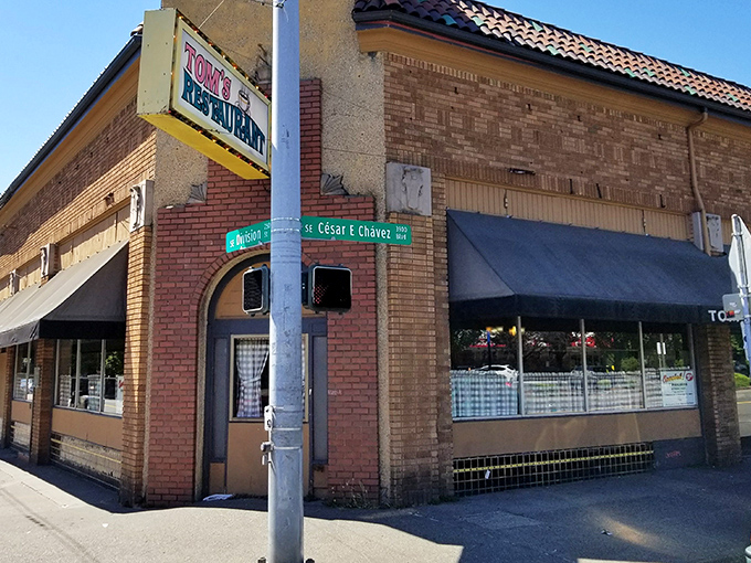 The corner brick building with its vintage signage stands as a Portland landmark, promising honest food without the hipster fanfare.