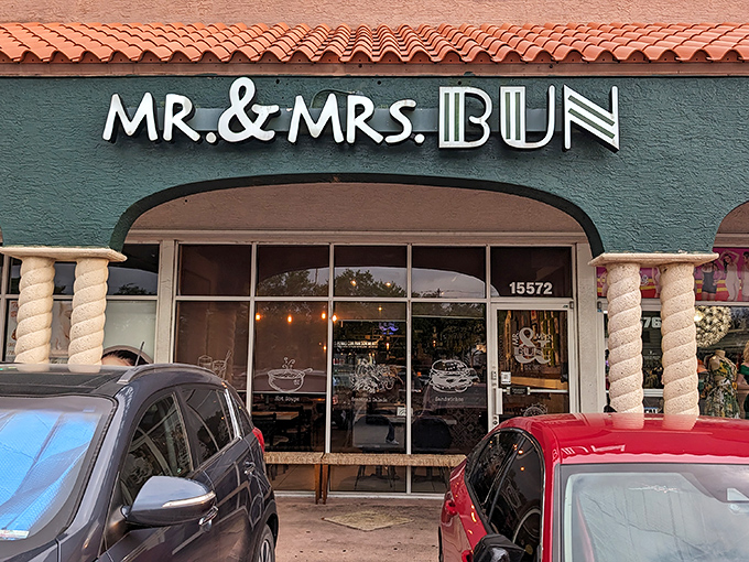 The teal facade with terracotta roof tiles might not scream "culinary revelation," but trust me&mdash;this unassuming storefront houses sandwich magic worth seeking out.