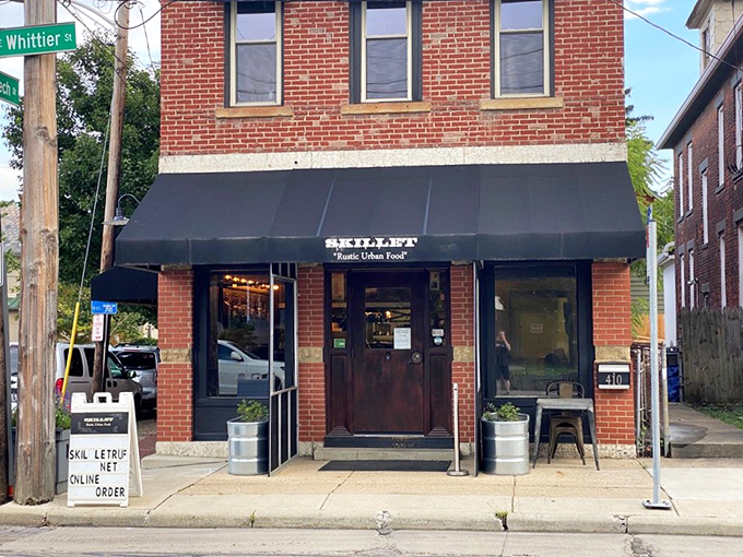 A humble brick facade in German Village that doesn't broadcast its culinary treasures. The best food stories often begin with unassuming entrances.