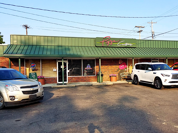 Pizza Crossing's modest exterior hides culinary treasures within, like a delicious secret waiting to be discovered in Logan's rolling hills.