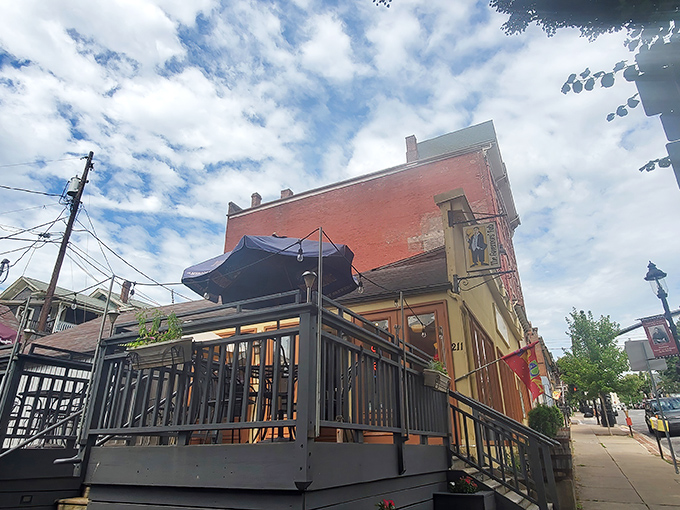 This charming brick facade whispers "come on in" louder than any neon sign ever could.