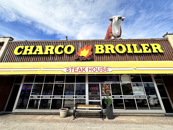 That iconic yellow awning and giant cow on the roof aren't just for show &ndash; they're beacons calling hungry Texans home to flavor paradise.