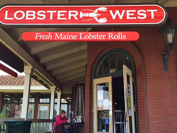 The bright red sign beckons like a lighthouse for the lobster-obsessed. Maine's finest treasures have found their California home in sunny Encinitas.