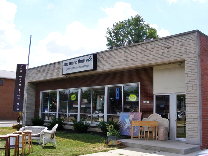 The unassuming storefront of One More Time Etc beckons with promises of hidden treasures. Like a poker player with a royal flush, it keeps its best cards hidden inside.
