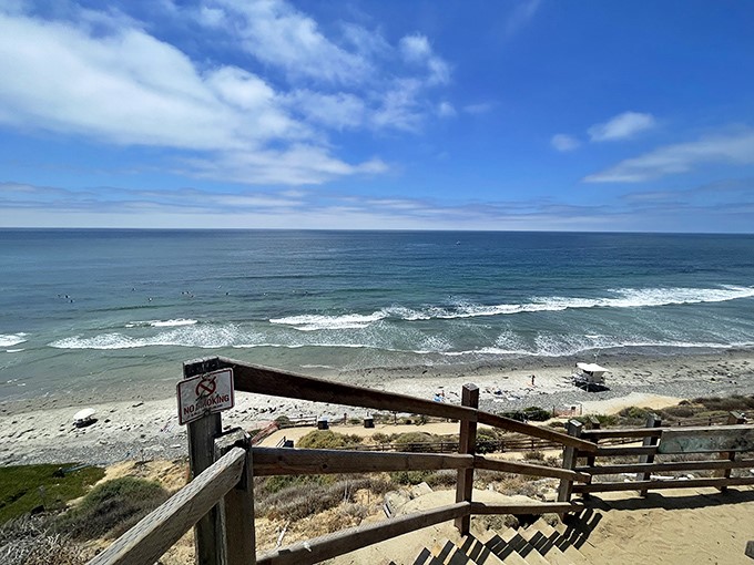 The stairway to heaven might be overrated, but this zigzagging path to Beacon's Beach offers views that would make even angels jealous.