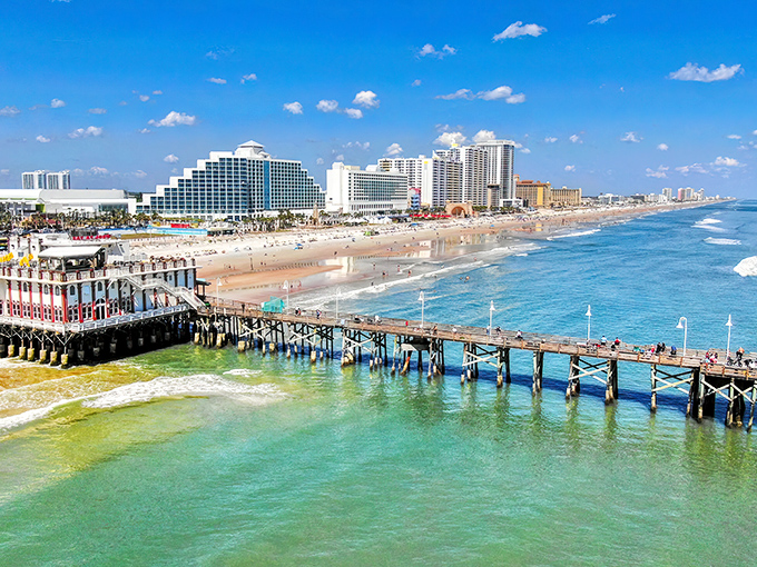 The Atlantic meets architecture in perfect harmony along Daytona's shoreline. Those turquoise waters aren't just for postcards&mdash;they're your potential backyard.