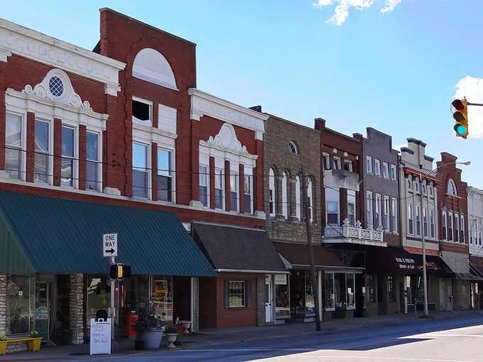 Downtown Boonville welcomes you with its charming storefronts and historic architecture, like a Norman Rockwell painting come to life on a perfect Indiana afternoon.