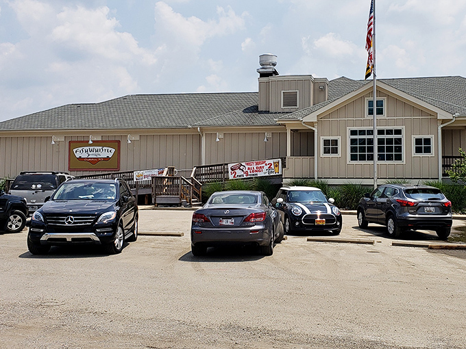 The unassuming tan exterior of Fish Whistle at the Granary belies the seafood treasures within. Like a culinary speakeasy, it rewards those who venture beyond the parking lot.