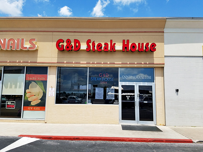 The glowing red sign of G&D Steakhouse beckons like a lighthouse for hungry souls wandering through Columbia. No fancy frills, just the promise of honest-to-goodness satisfaction.