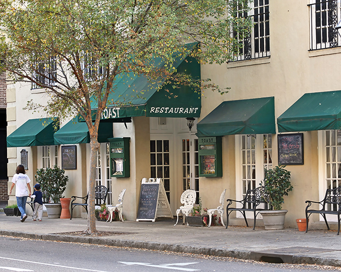 Those green awnings on Meeting Street whisper "breakfast" louder than any neon sign ever could.