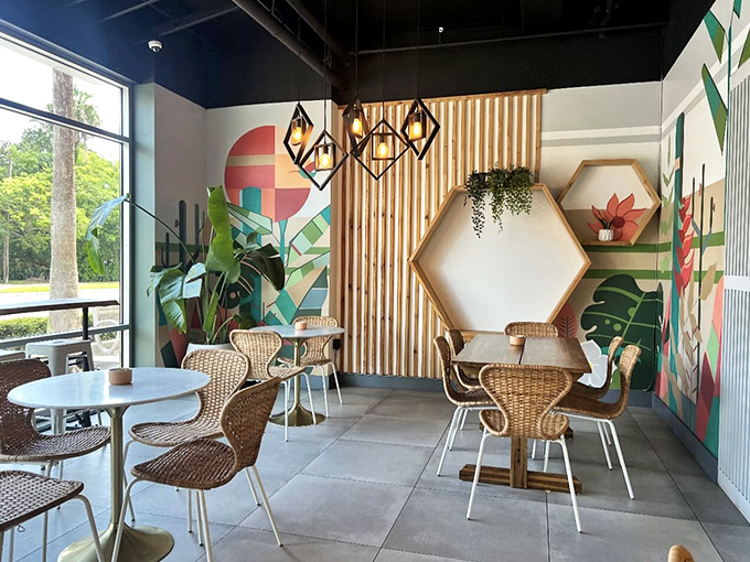 Caf&eacute; Barista's sleek interior with its minimalist design promises a modern twist on breakfast classics in downtown Kissimmee.