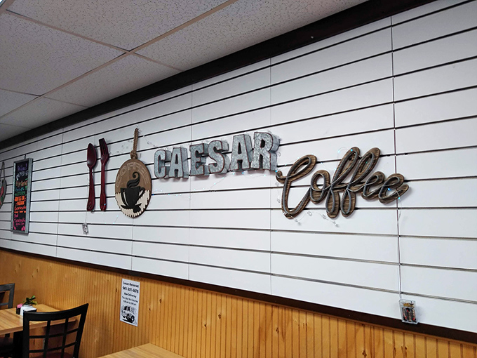 Stone facade meets breakfast dreams - Caesar's humble exterior hides culinary treasures that draw pilgrims statewide.