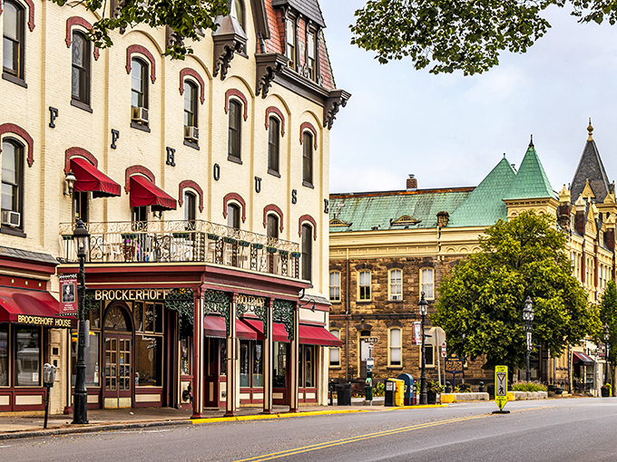 Evening light transforms Bellefonte's main street into something that would make Norman Rockwell reach for his paintbrush.