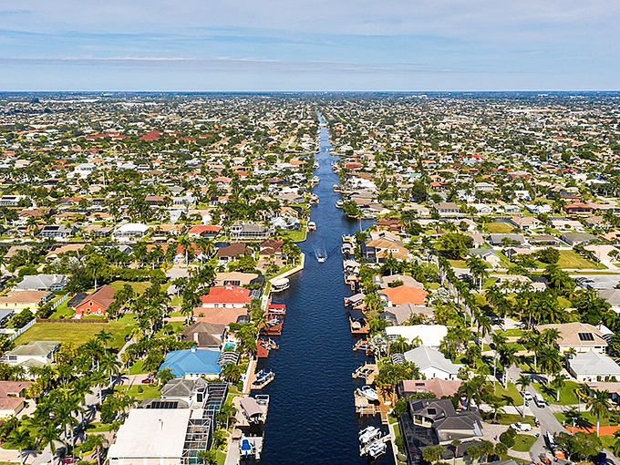 Cape Coral's canal system makes Venice look like a kiddie pool. More waterways than any city in the world means your commute could involve a fishing rod.