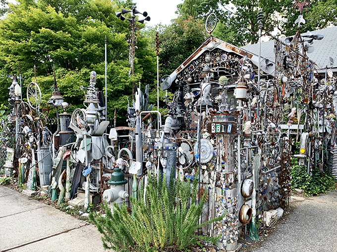The front yard fortress of fantastical metal&mdash;where your neighbor's "junk" becomes a suburban Guggenheim that would make Tim Burton jealous.