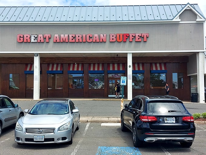 The Great American Buffet's exterior promises what lies within&mdash;a temple of culinary abundance where stretchy pants are your best friend.